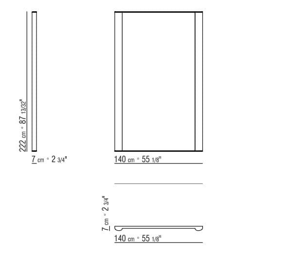 Freestanding rectangular framed mirror EGON By Mood by Flexform design ...
