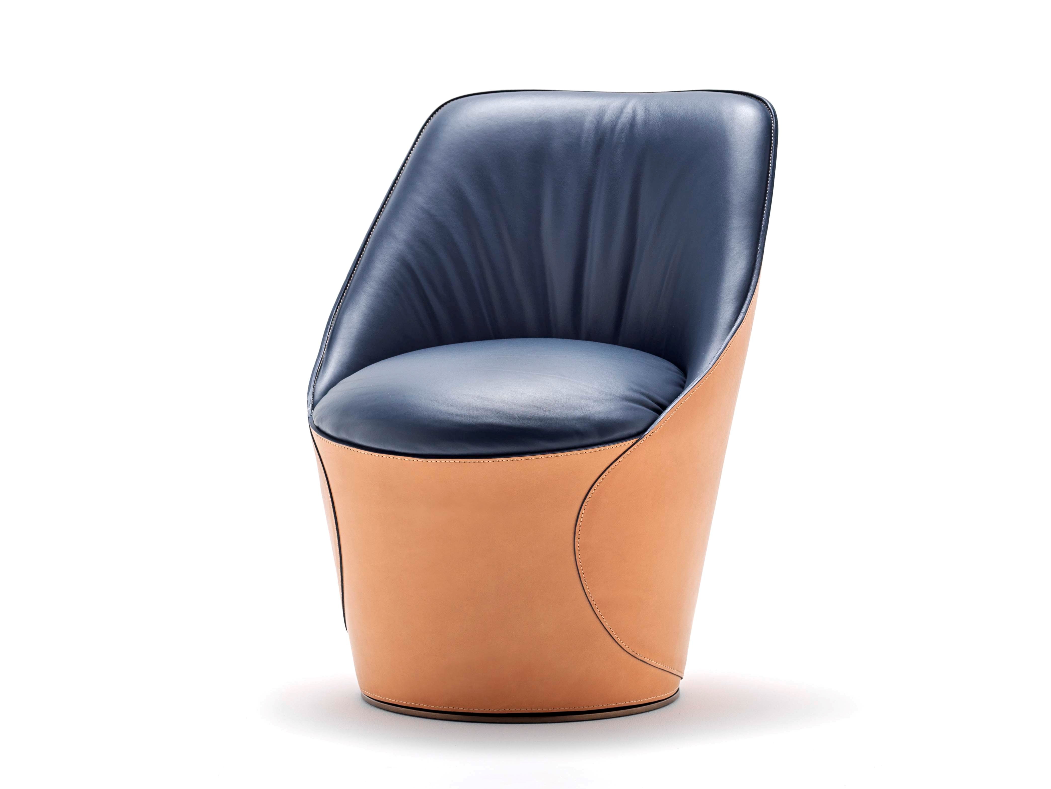 ELECTA Swivel tanned leather easy chair By Fasem | design Archirivolto ...