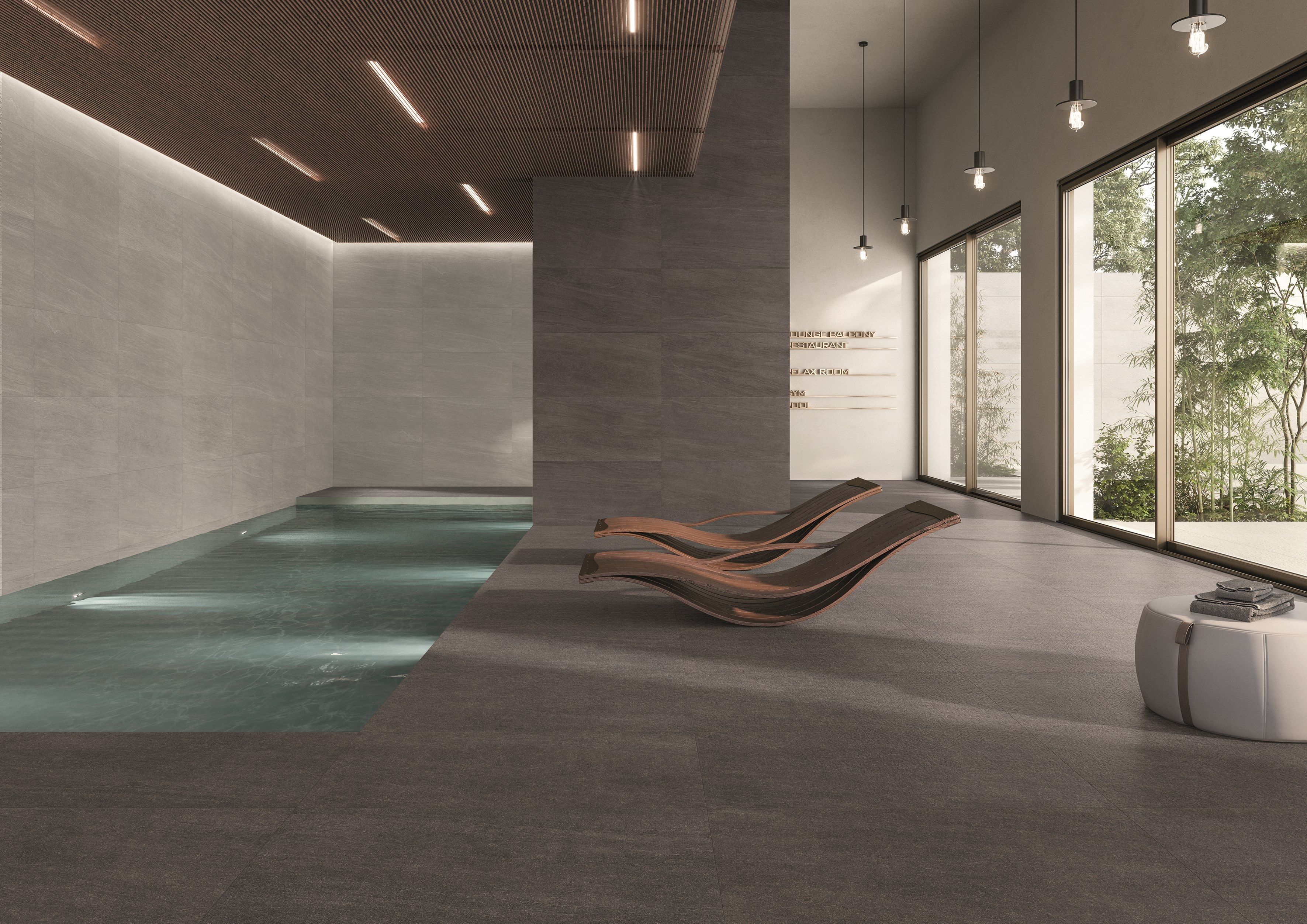 ELEGANCE PRO ANTHRACITE Porcelain stoneware wall/floor tiles with stone ...