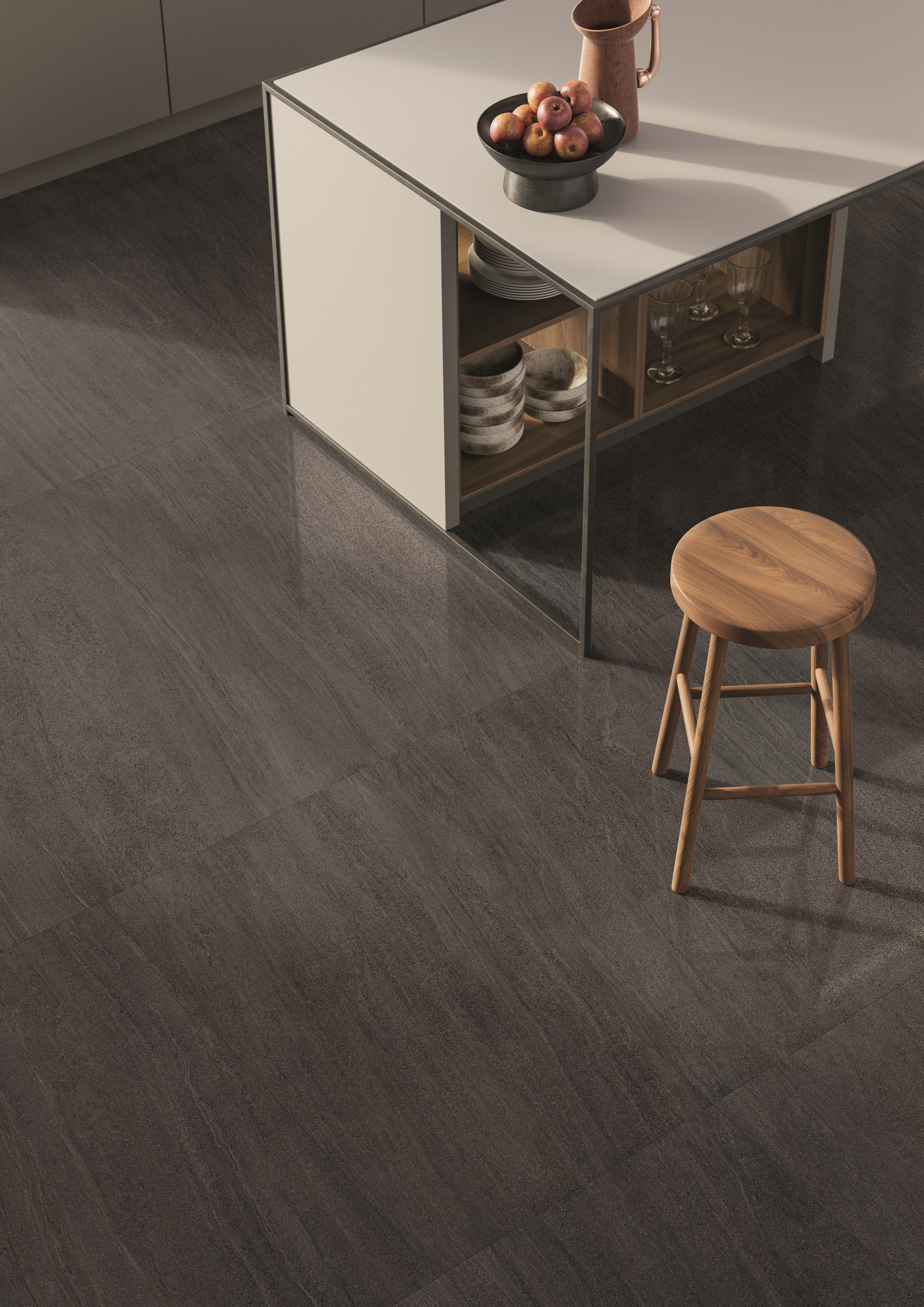 ELEGANCE PRO ANTHRACITE Porcelain stoneware wall/floor tiles with stone ...