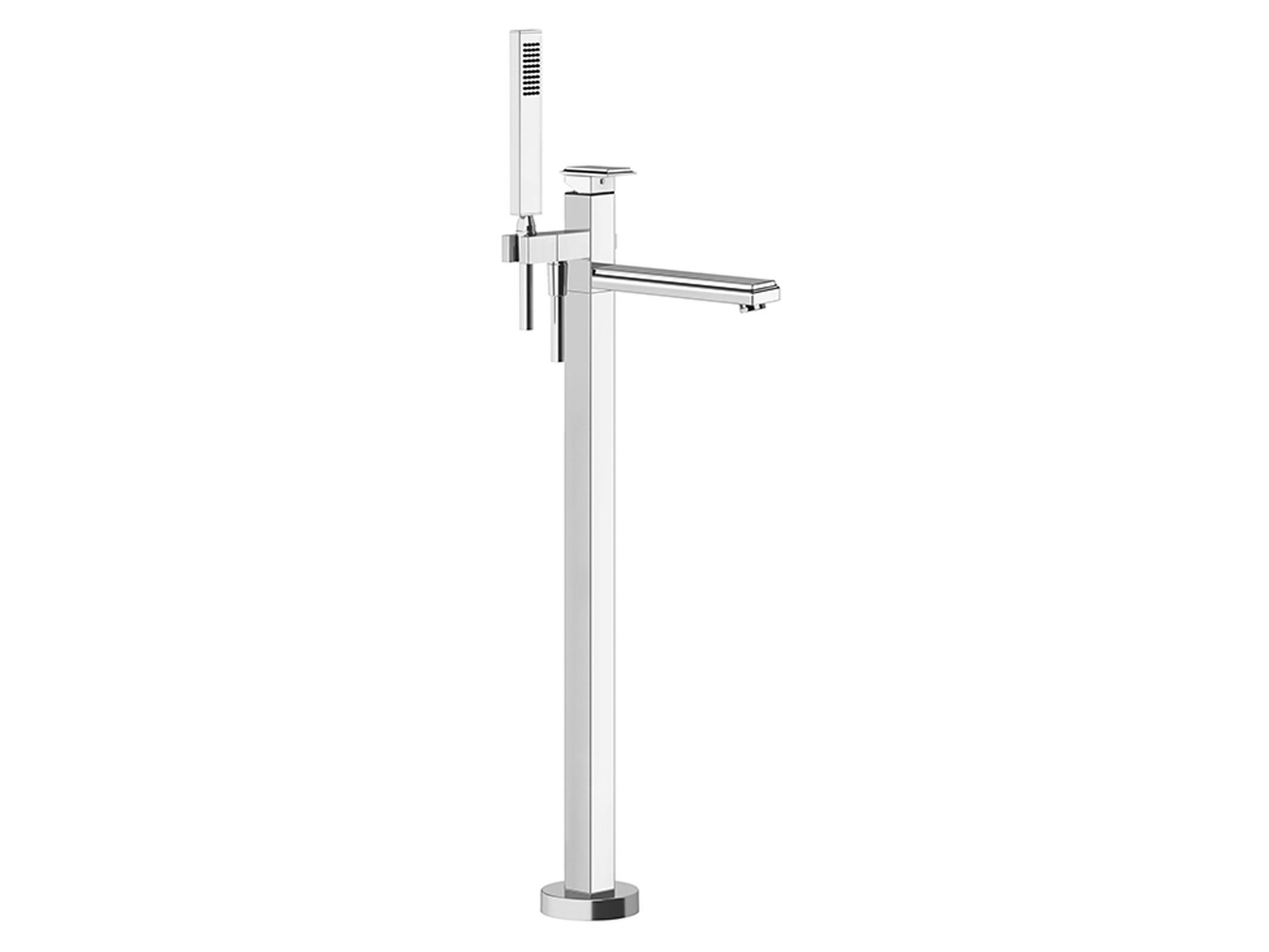 ELEGANZA BATH Floor standing metal bathtub mixer with hand shower By Gessi