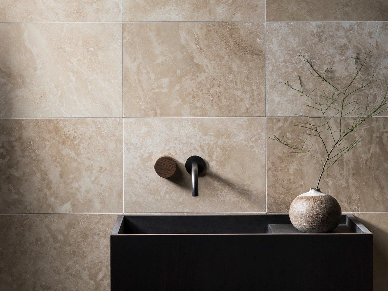 ELEMENTS 2 hole wall-mounted washbasin tap By The Watermark Collection