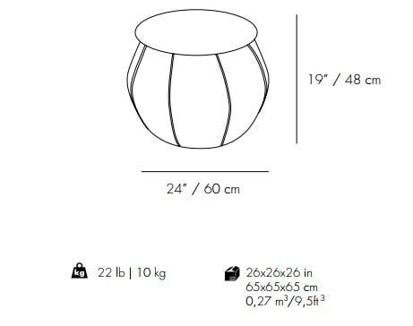 ELI Round fabric pouf By Mambo Unlimited Ideas | design Claudia Melo