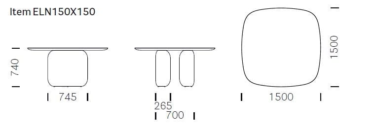 ELINOR 150 x 150 table By Pedrali