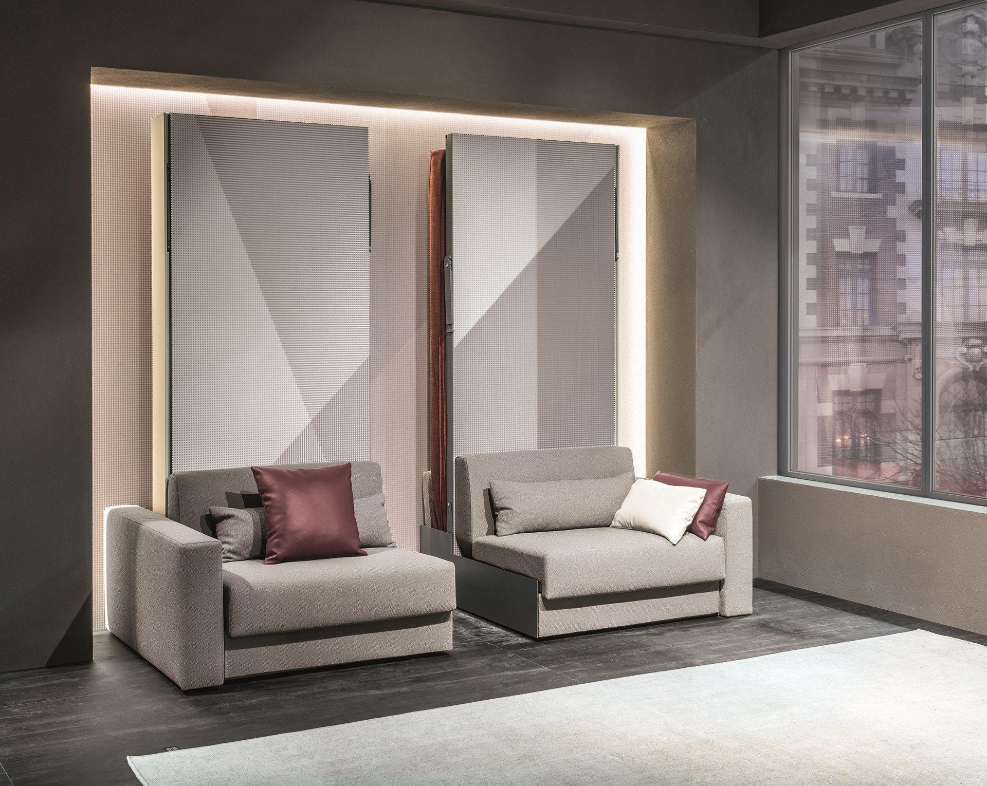 ELLA & LOUIS 2 seater convertible fabric sofa By CLEI