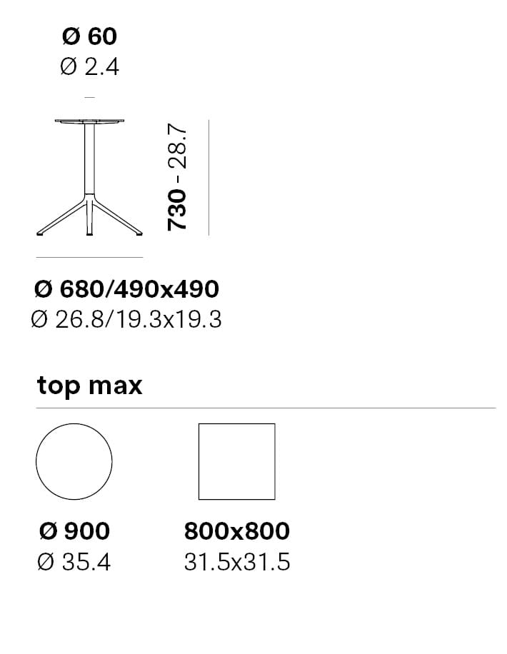 ELLIOT 5475 Die cast aluminium table base with 4-spoke base By Pedrali ...