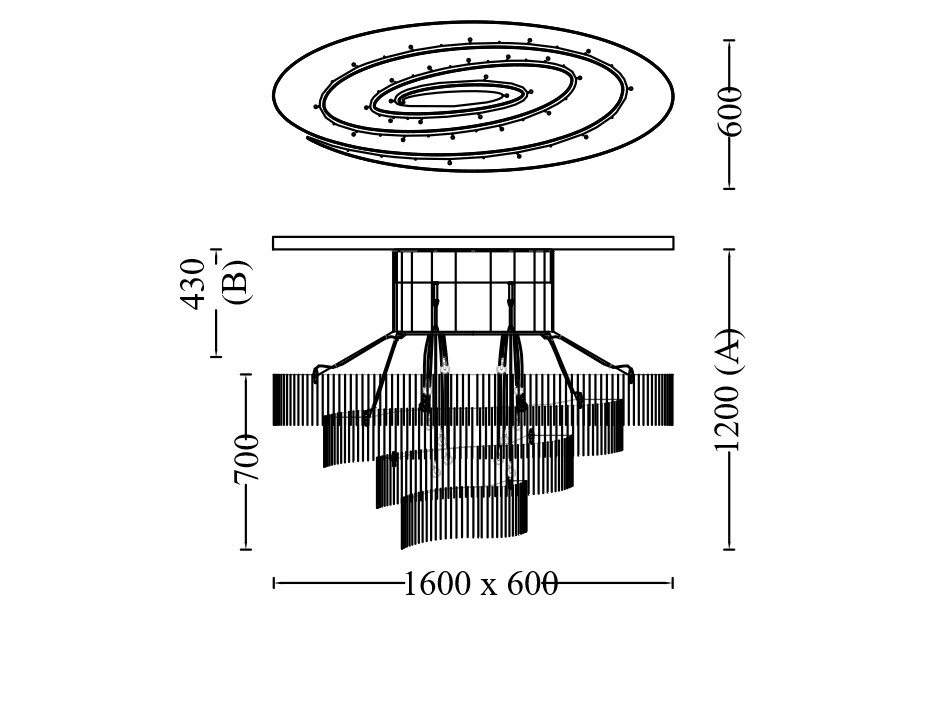 ELLIPTICAL NEBULA Chandelier By Willowlamp | design Adam Hoets