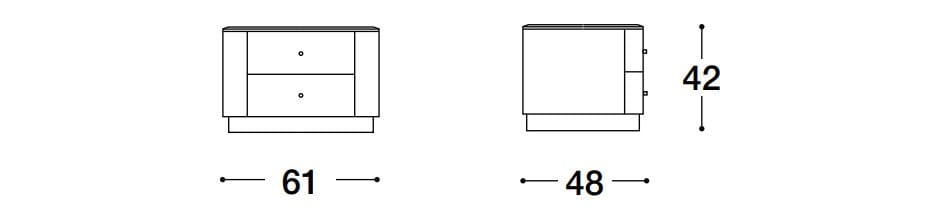 ELLIS | Bedside table with drawers By VOLPI