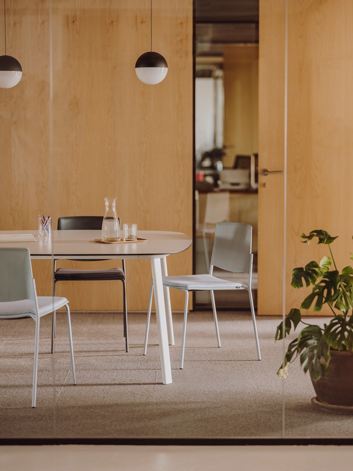 EMA 4L Upholstered stackable chair By ENEA | design Lievore Altherr Molina