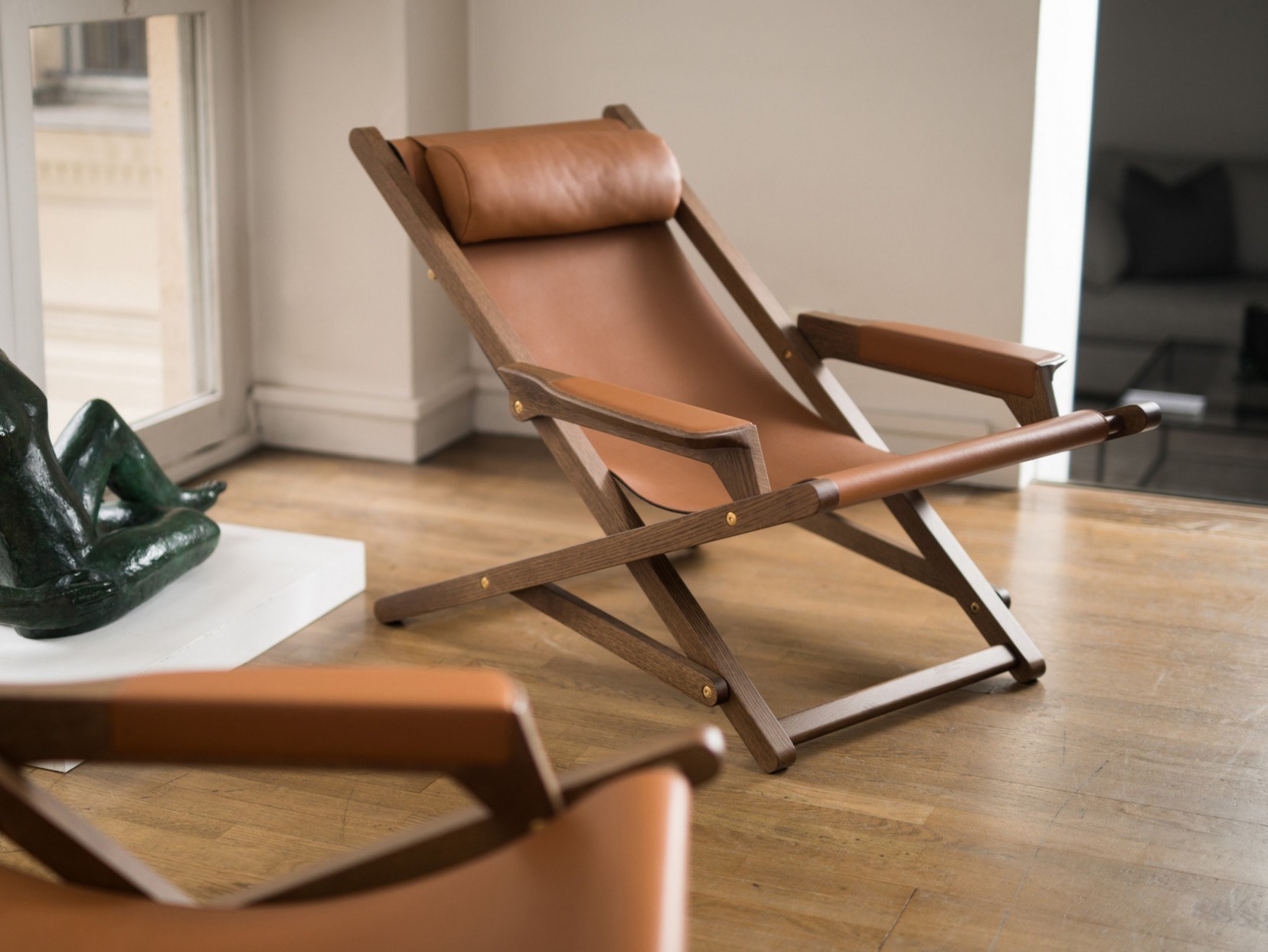 EMILE | Easy chair Folding leather easy chair with armrests By Duvivier ...