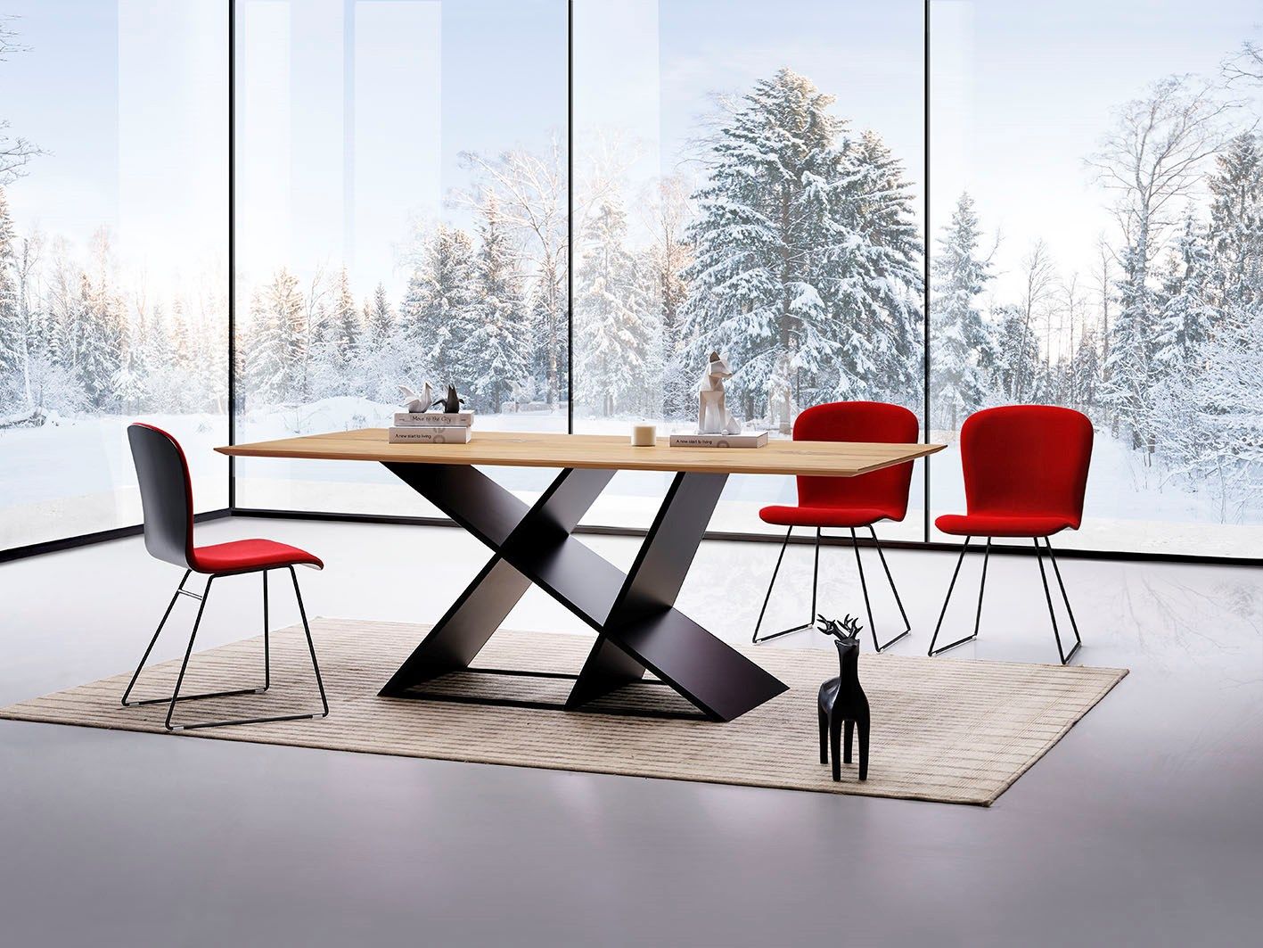 Rectangular table EMME By Natisa design Nicola Cacco