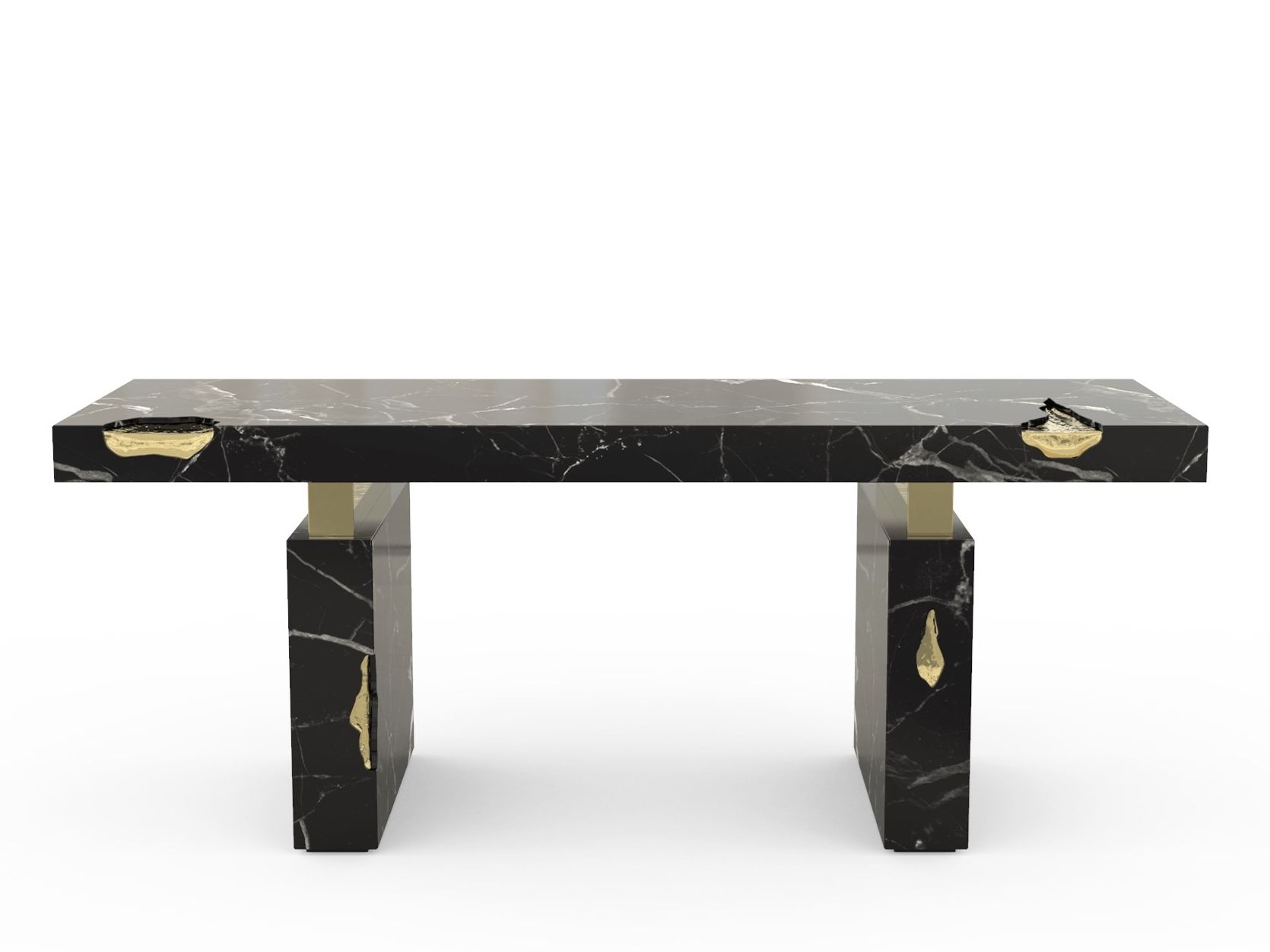 EMPIRE NERO MARQUINA Rectangular marble writing desk By Boca do Lobo
