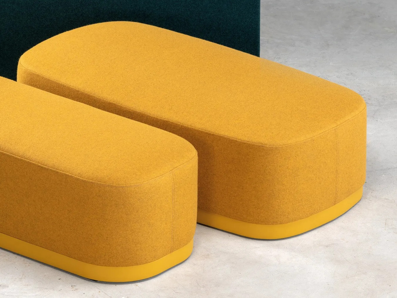 PUCK Upholstered rectangular pouf By ENEA | design Estudi Manel Molina