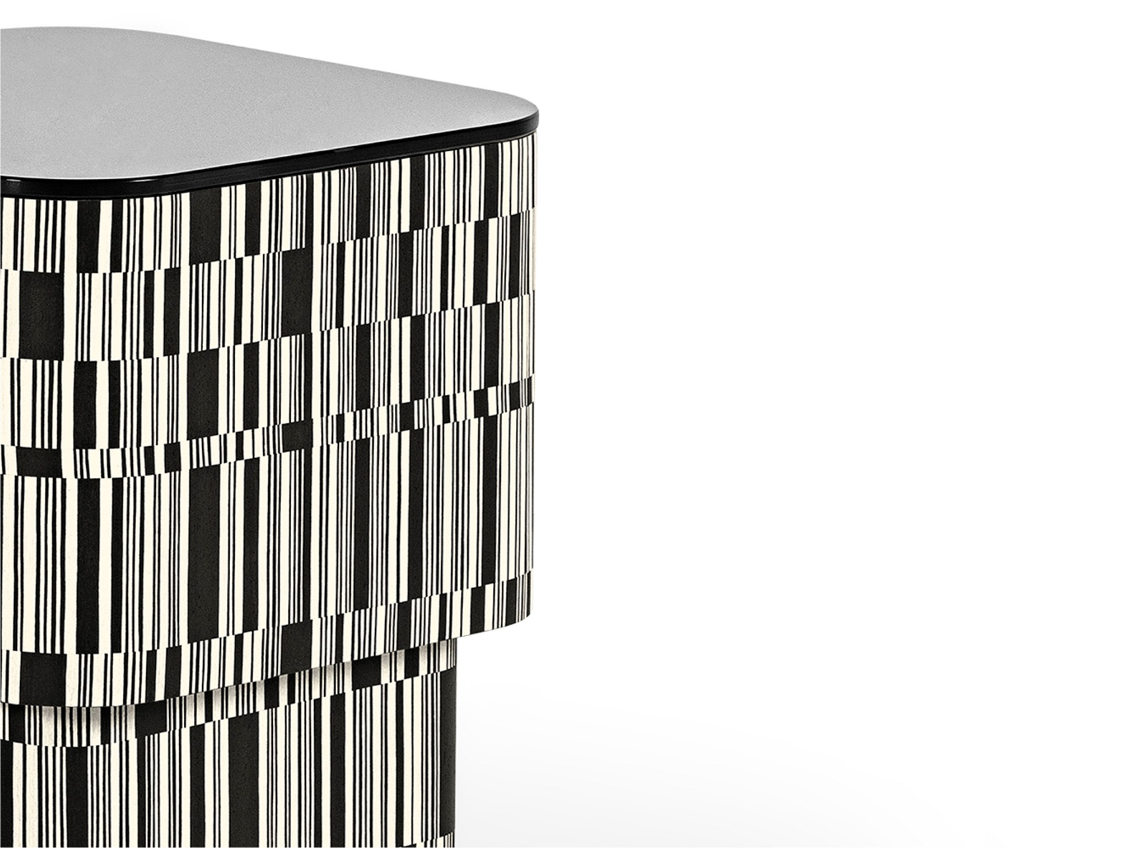 ENIGMA Square wood and glass coffee table By HESSENTIA | design Luca Erba