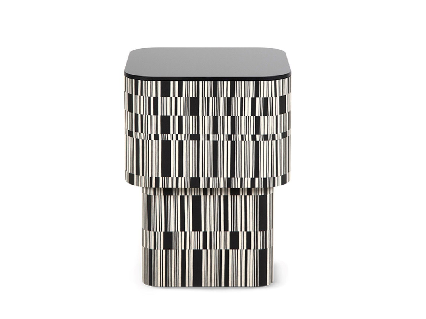 ENIGMA Square wood and glass coffee table By HESSENTIA | design Luca Erba