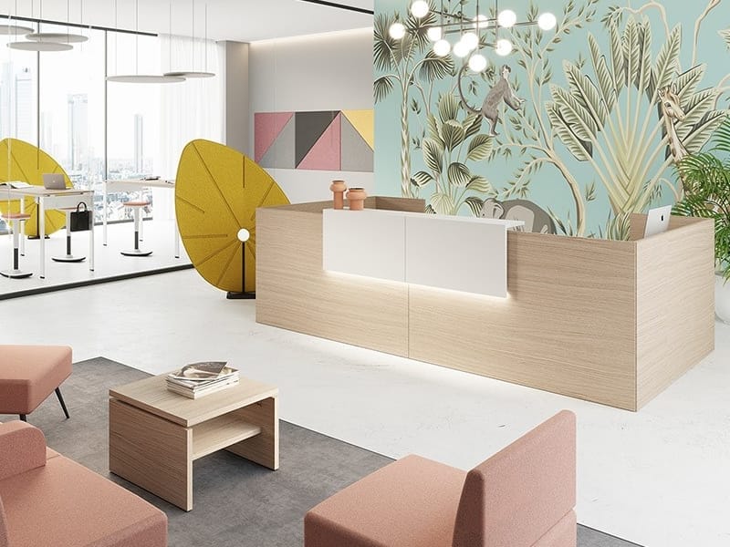 ENNEPI Engineered wood reception desk By CUF Milano