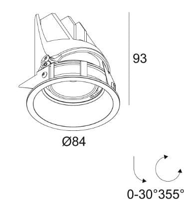ENTERO RD-S Recessed LED round spotlight By Deltalight