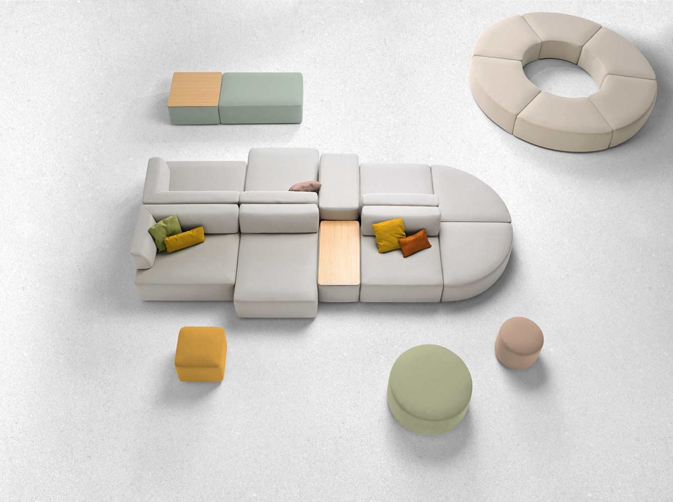 ENTROPY Banco modular de tela By INCLASS | design Christophe Pillet