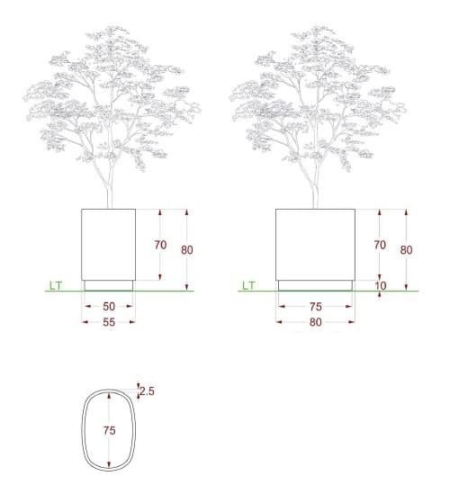 EOLO Galvanized steel flower pot By Viscio Urban Design | design Triplan