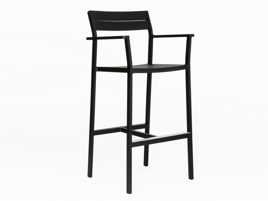 EOS High powder coated aluminium stool with back By Case | design ...