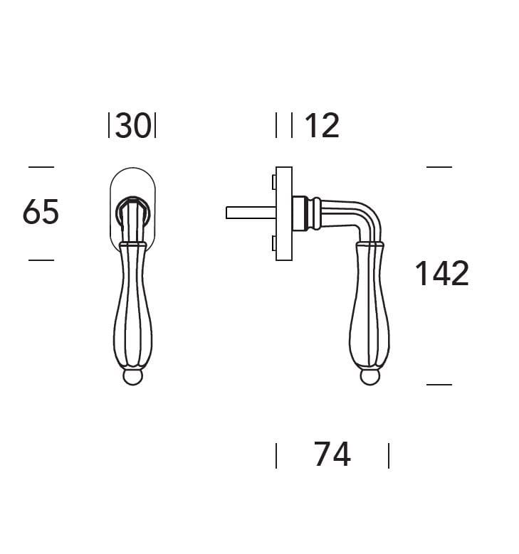 EPOCA Manilla para ventana DK con roseta By Reguitti