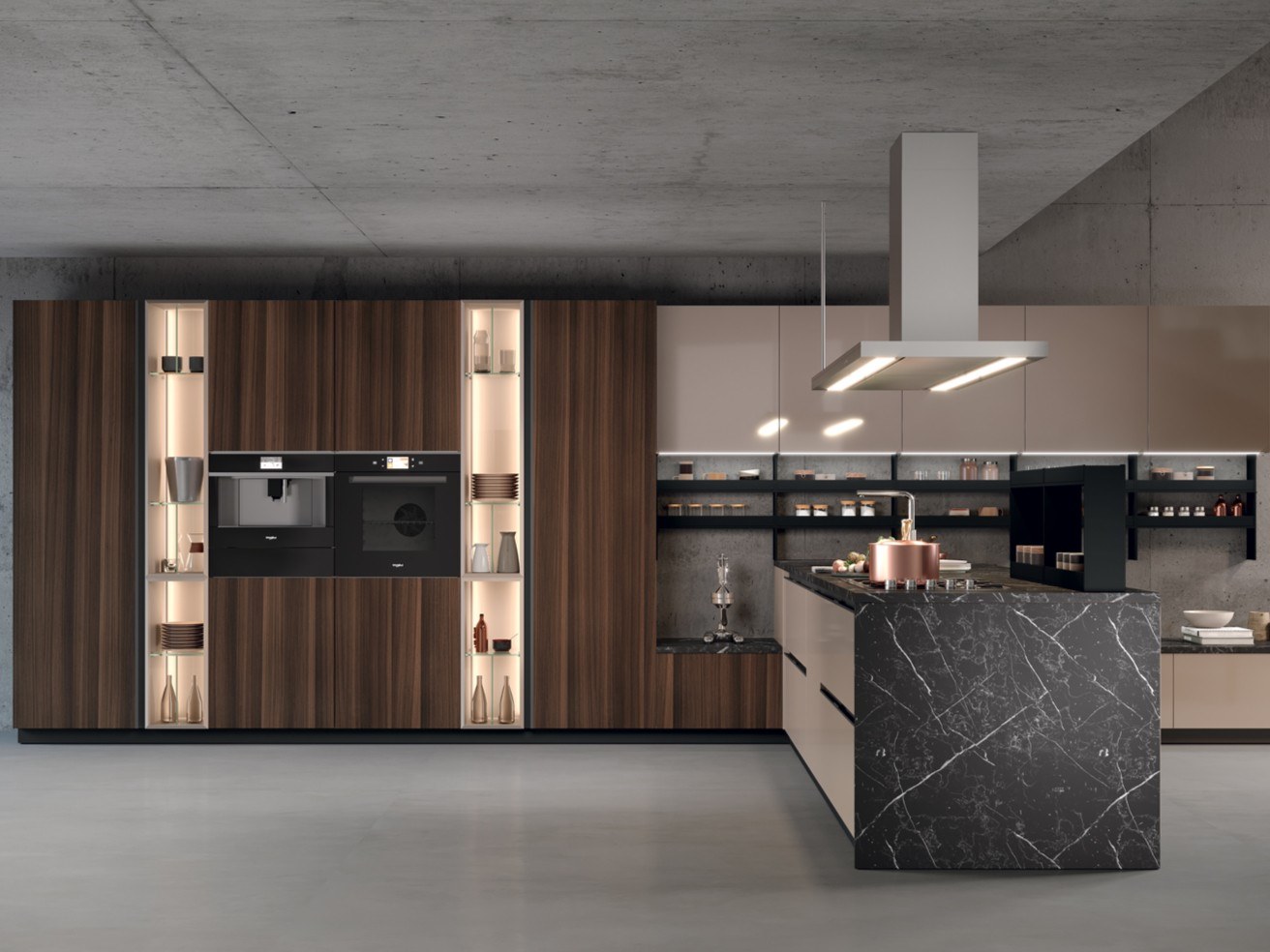 Kitchen with peninsula ERA 03 By Febal Casa design Paolo Colombo