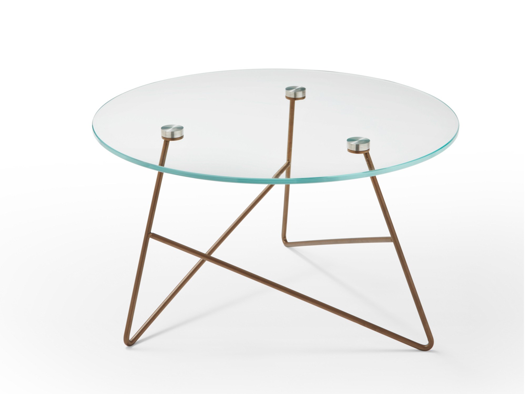 ERMIONE Round coffee table with transparent glass top By MEMEDESIGN ...