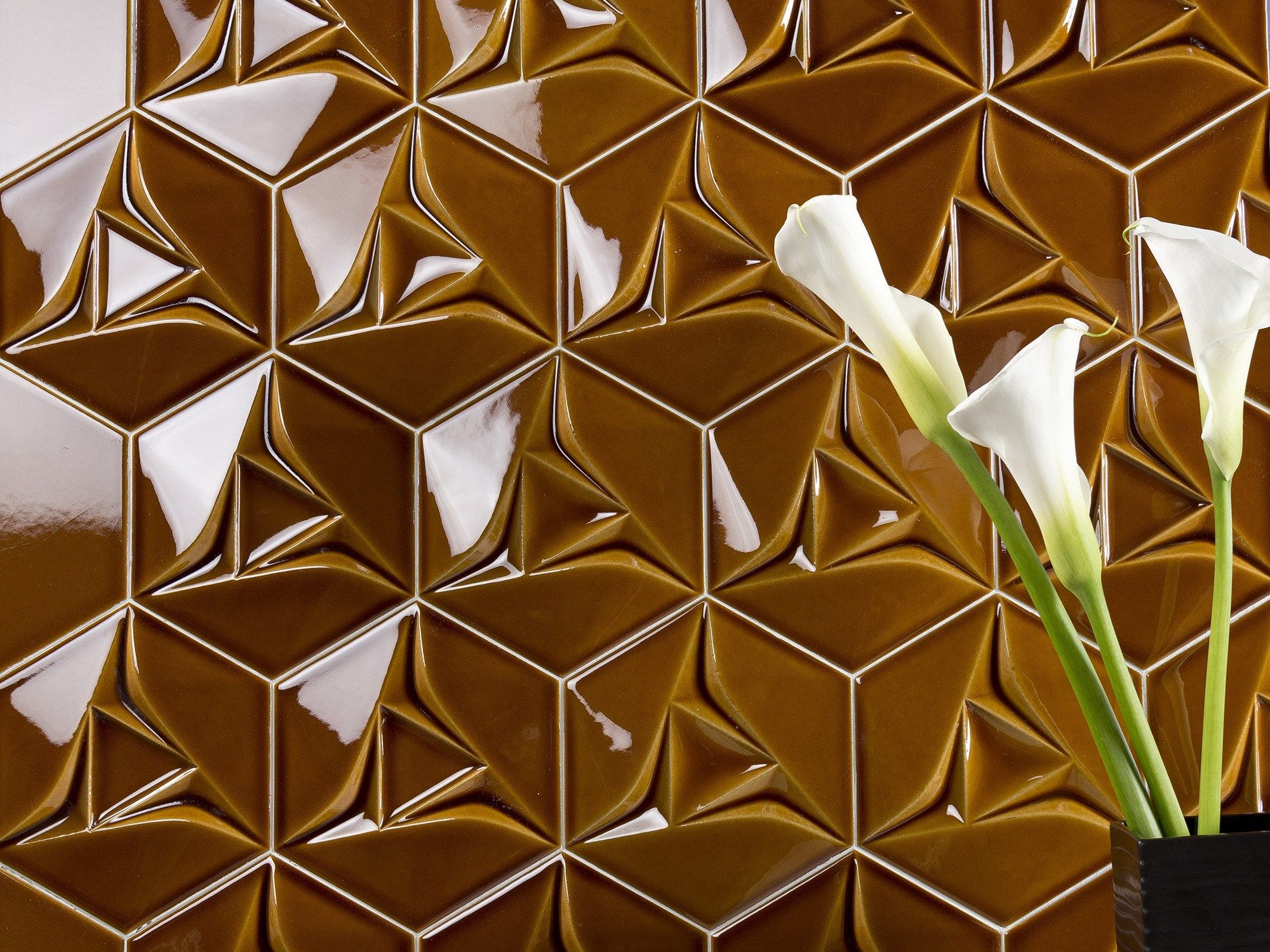 Indoor double-fired ceramic 3D Wall Tile SPACE CONCEPT - HEXAGON By ...