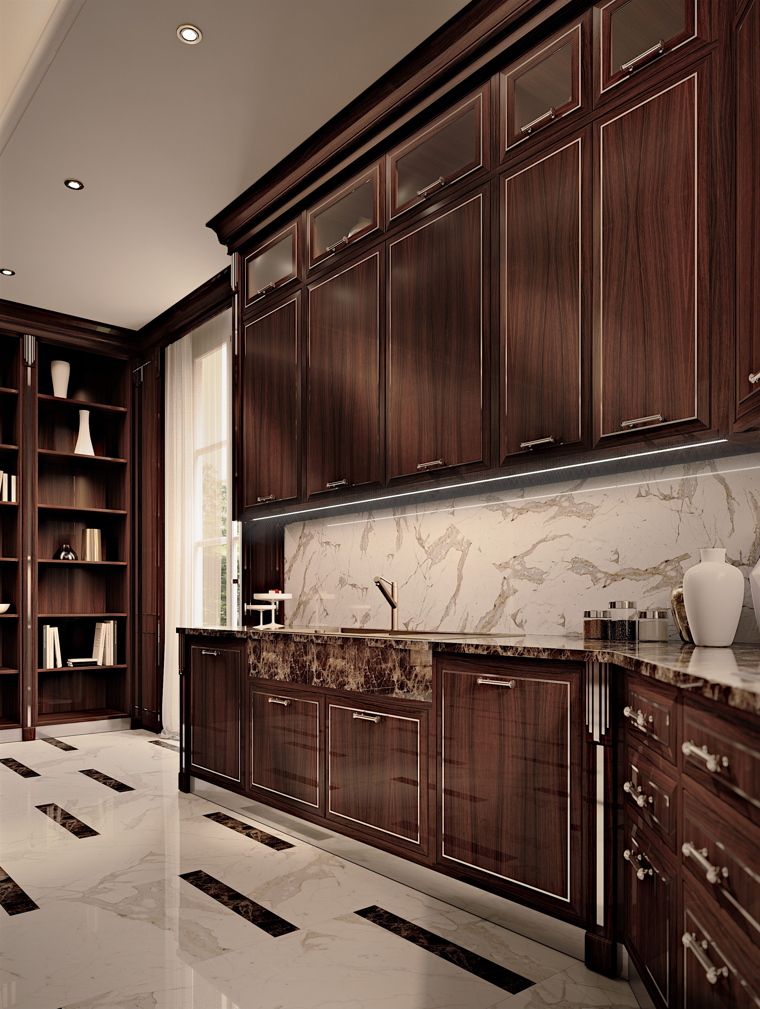 ESSENZA | Exotic Custom rosewood kitchen By Martini Interiors