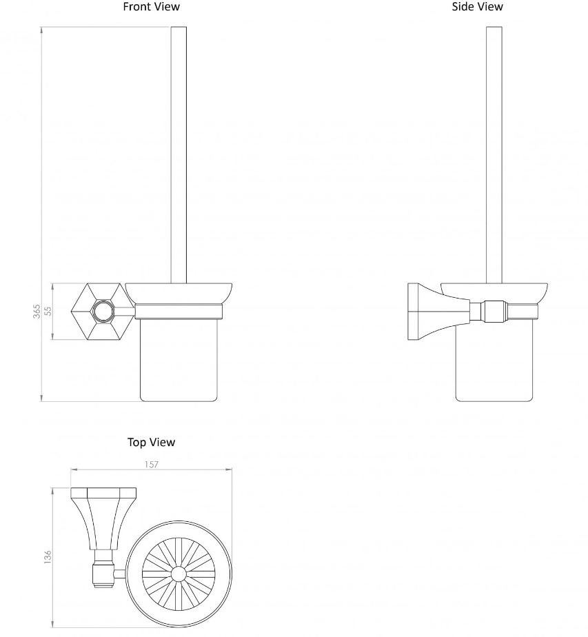 ETON Wall-mounted ceramic toilet brush By LUSSO