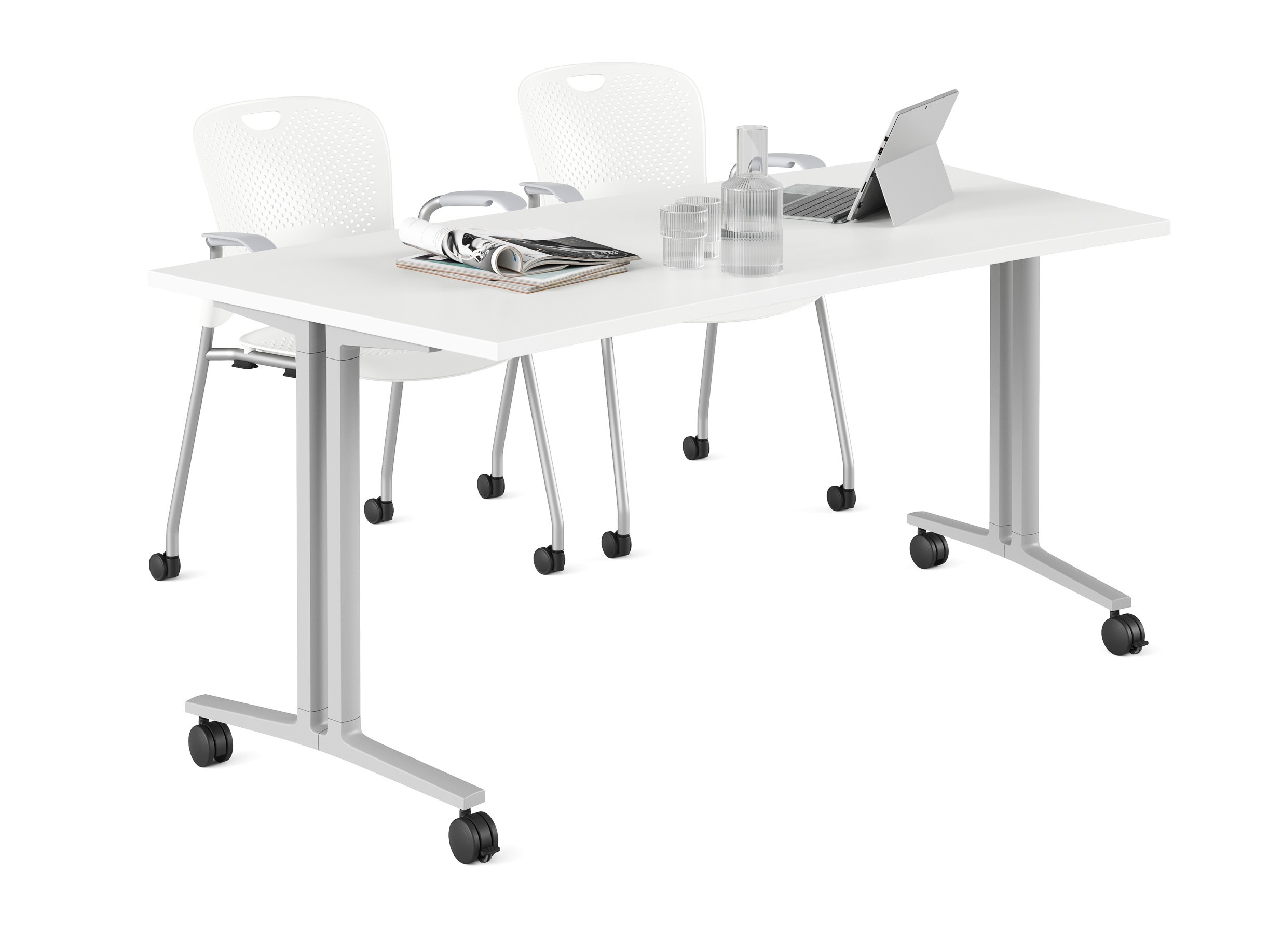 EVERYWHERE | Bench desk with castors Everywhere Collection By Herman ...