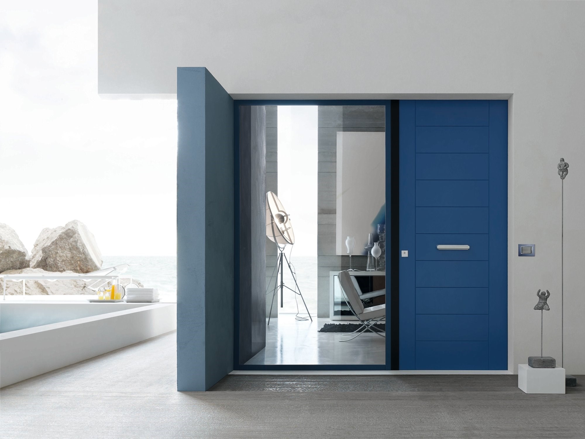 EVOLUTION Glazed wooden safety door By OIKOS VENEZIA
