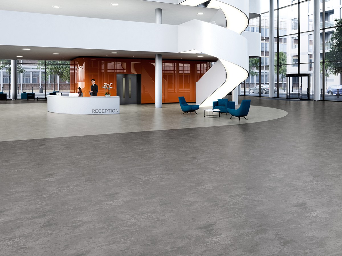 Pavimento vinilico eterogeneo EXPONA FLOW CONCRETE PUR - LIUNI ...
