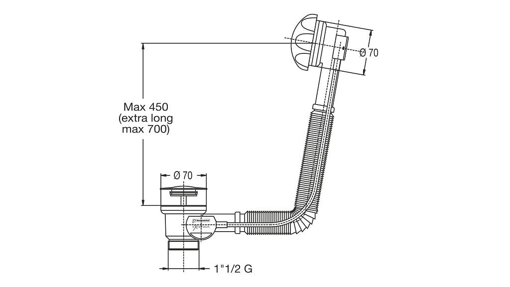 EXTENSA ABS bath drain By Bonomini | design Ennio Bonomini