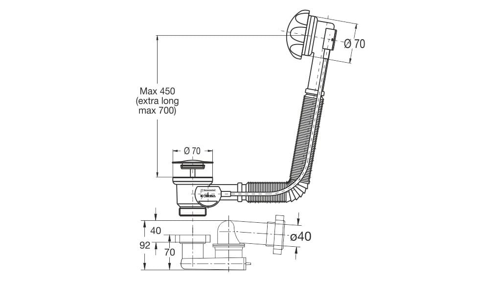 EXTENSA ABS bath drain By Bonomini | design Ennio Bonomini