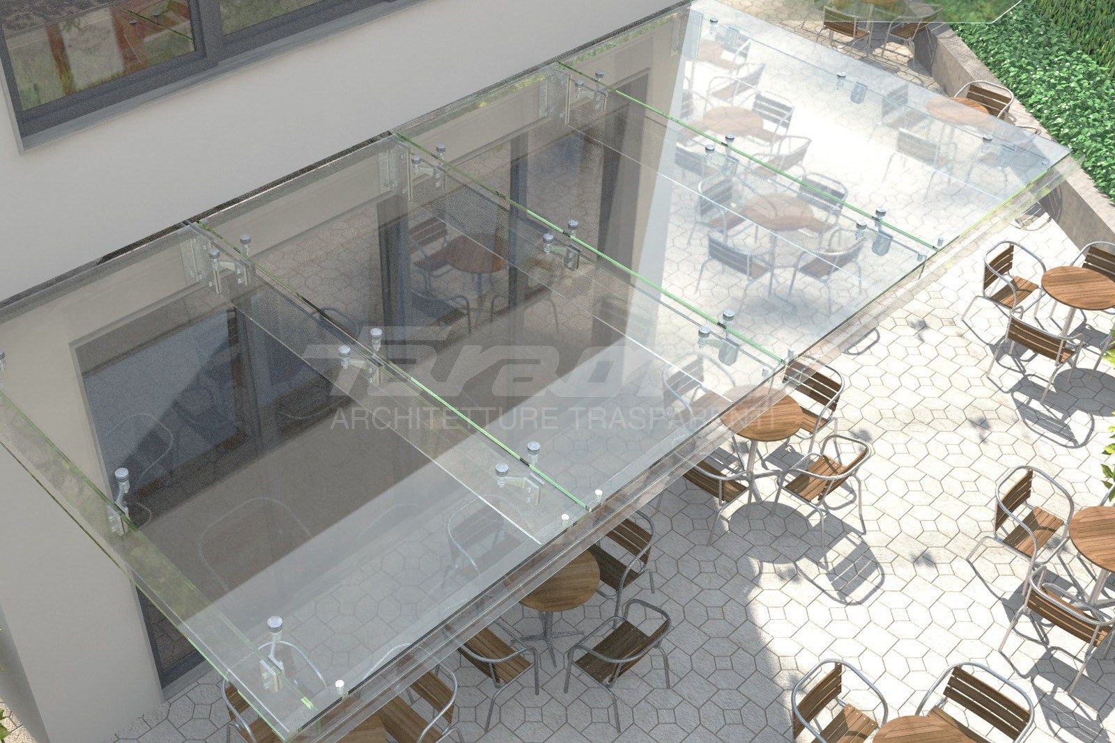 Multifunction glass porch EXTRAORDINARY SYSTEMS OF CANOPIES By FARAONE