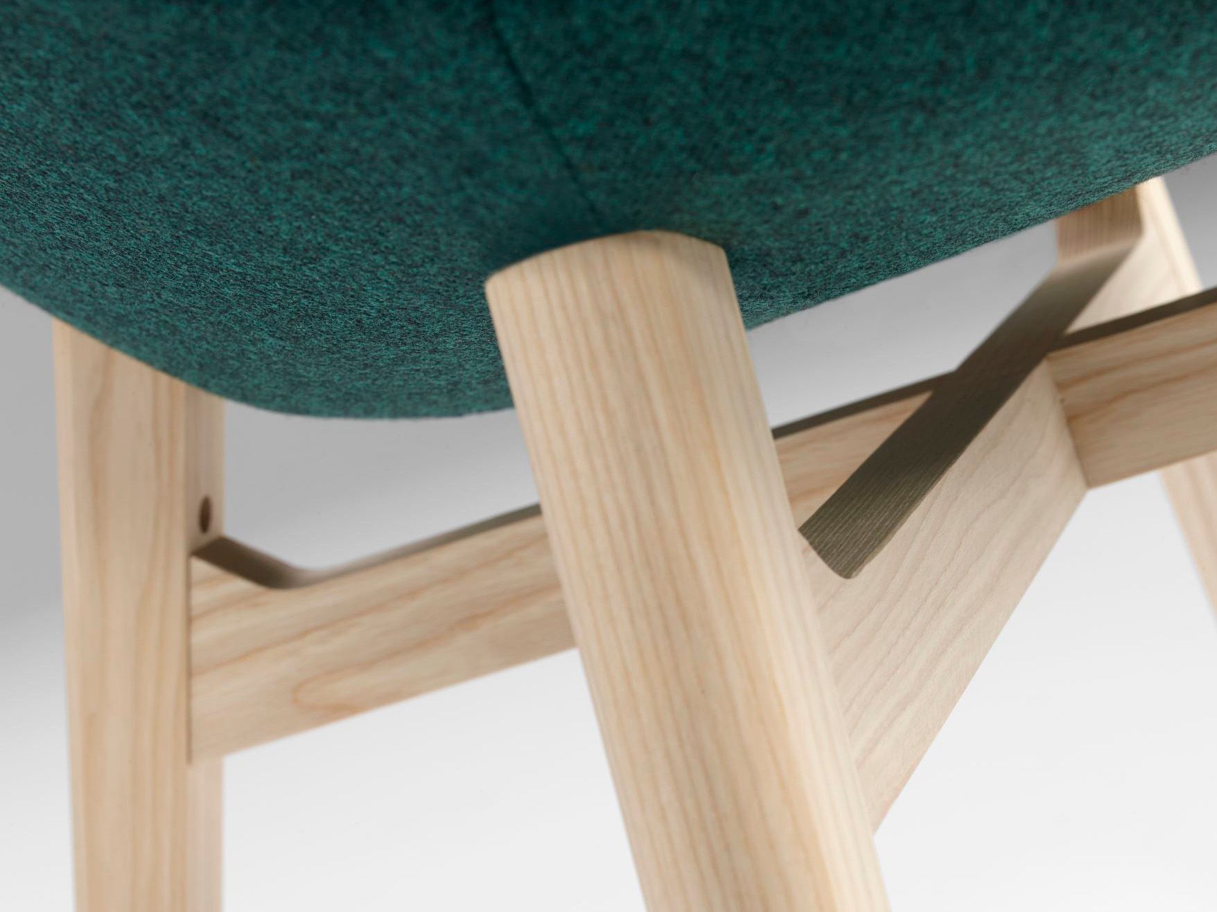 EZY WOOD LOW Upholstered fabric chair By Offecct | design Christophe Pillet