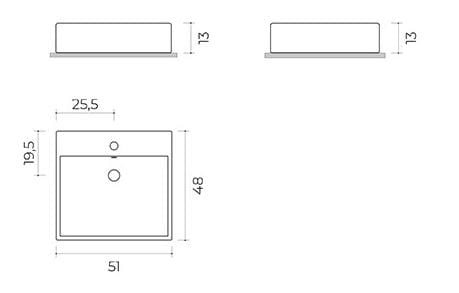 BOX 50 Rechteckiges Aufsatzwaschbecken By Edoné by Agorà