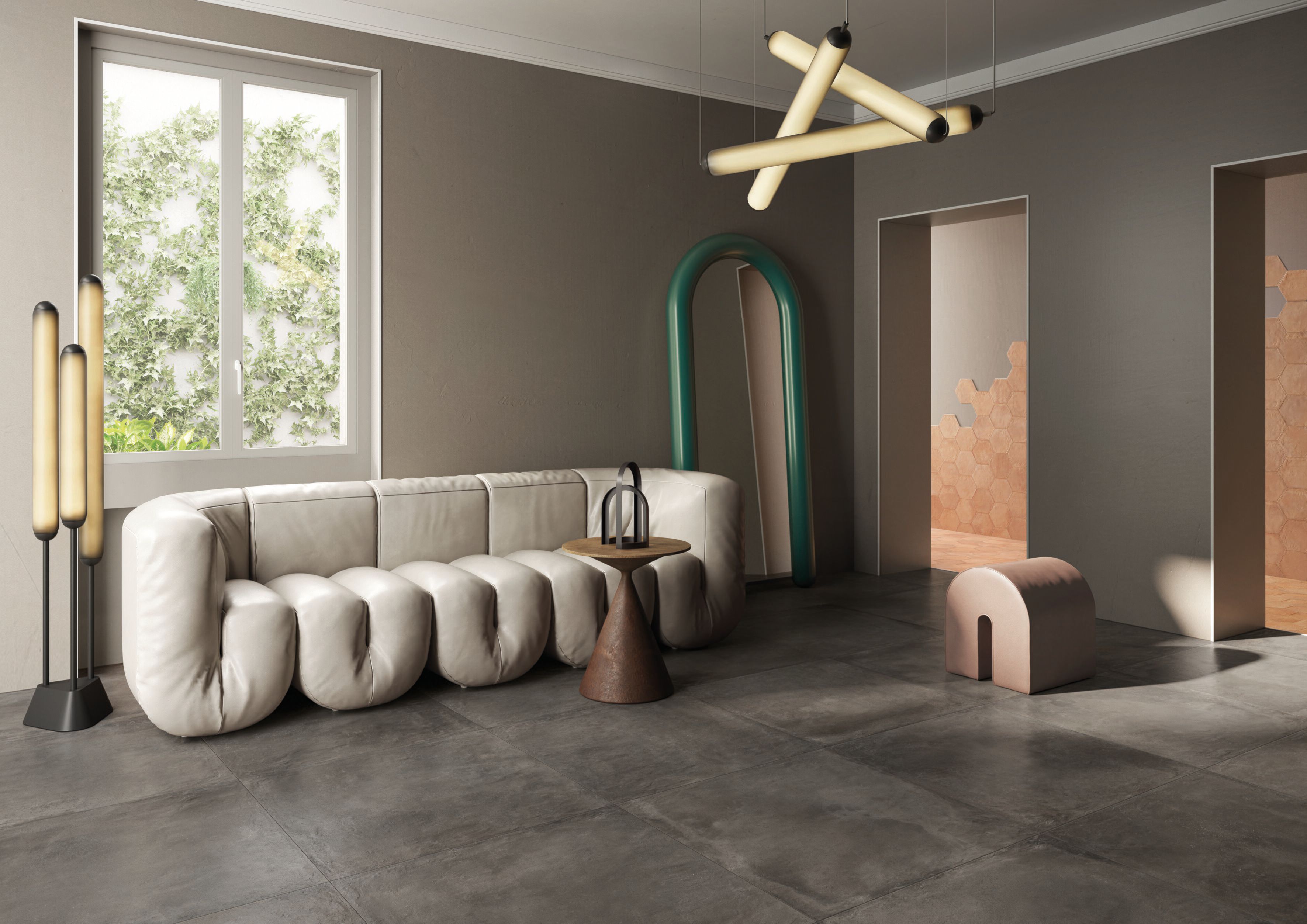 FORME ANTRACITE Porcelain stoneware wall tiles with terracotta effect ...