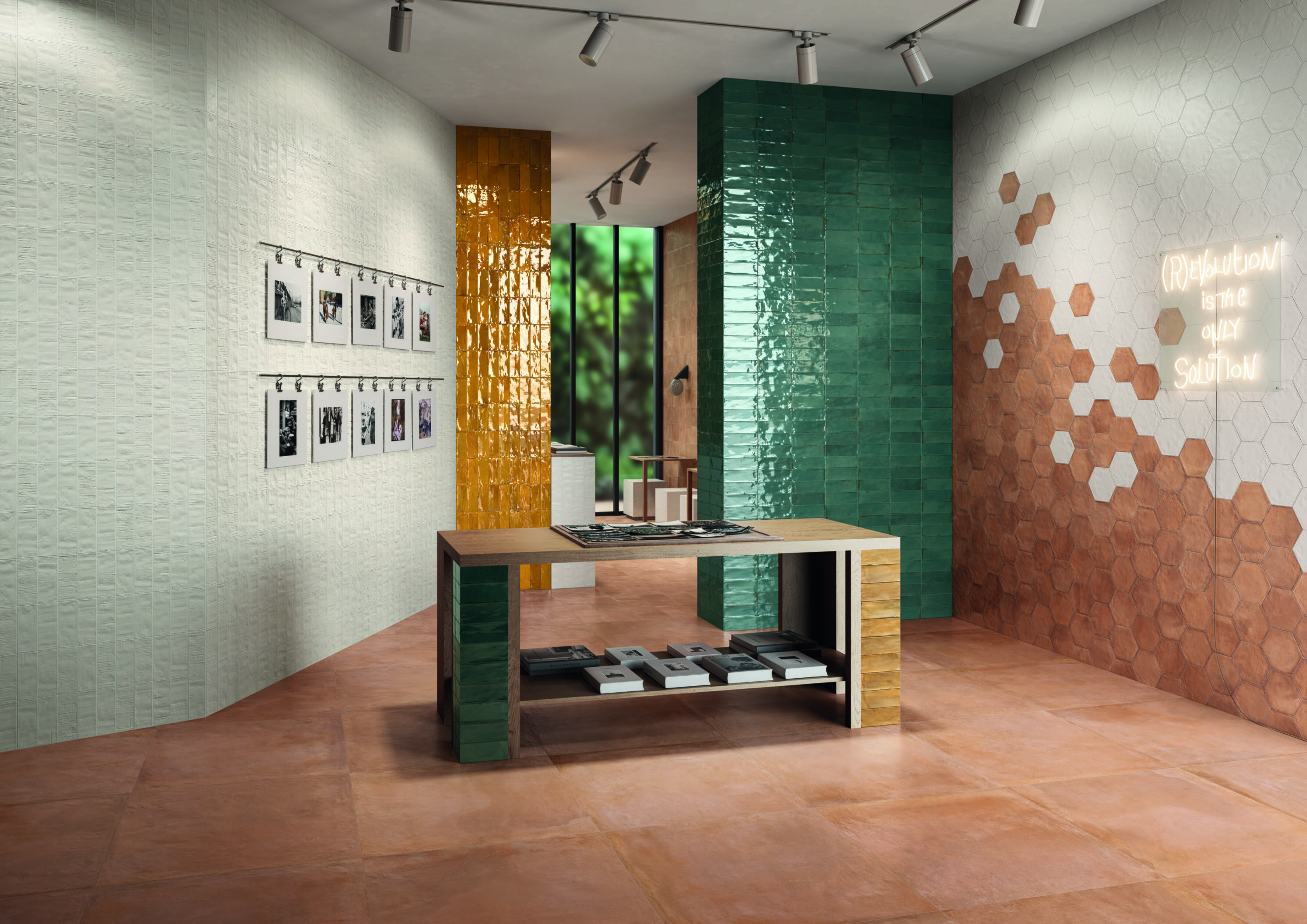 FORME ROSATO Porcelain stoneware wall tiles with terracotta effect By EmilCeramica