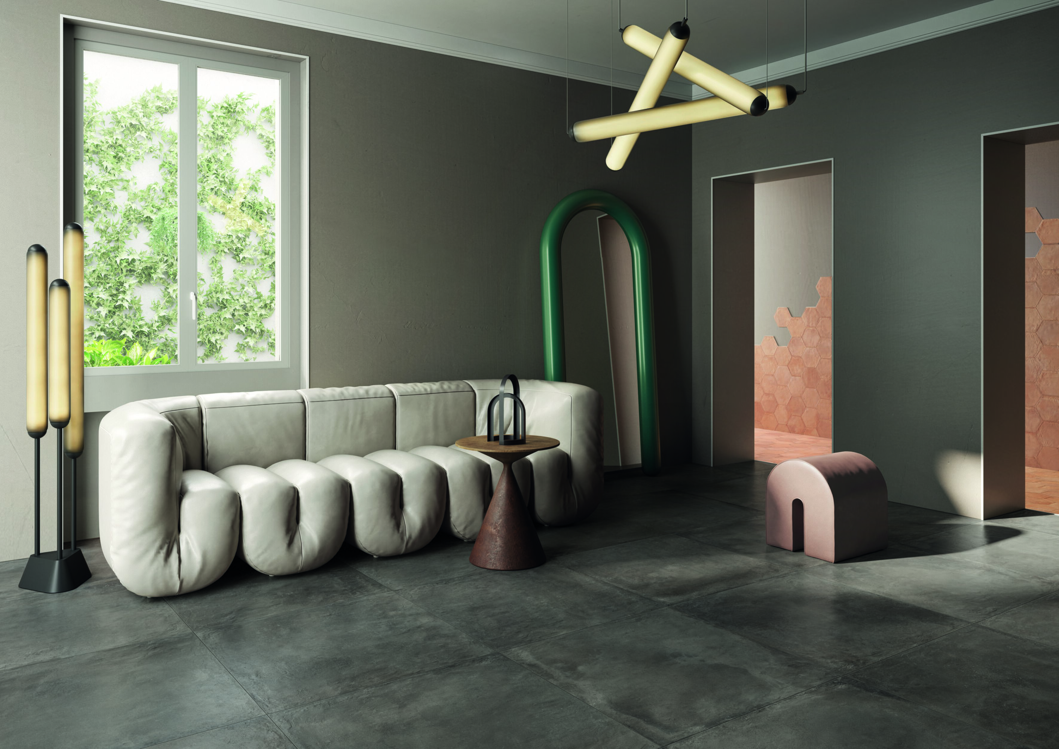FORME ROSATO Porcelain stoneware wall tiles with terracotta effect By EmilCeramica