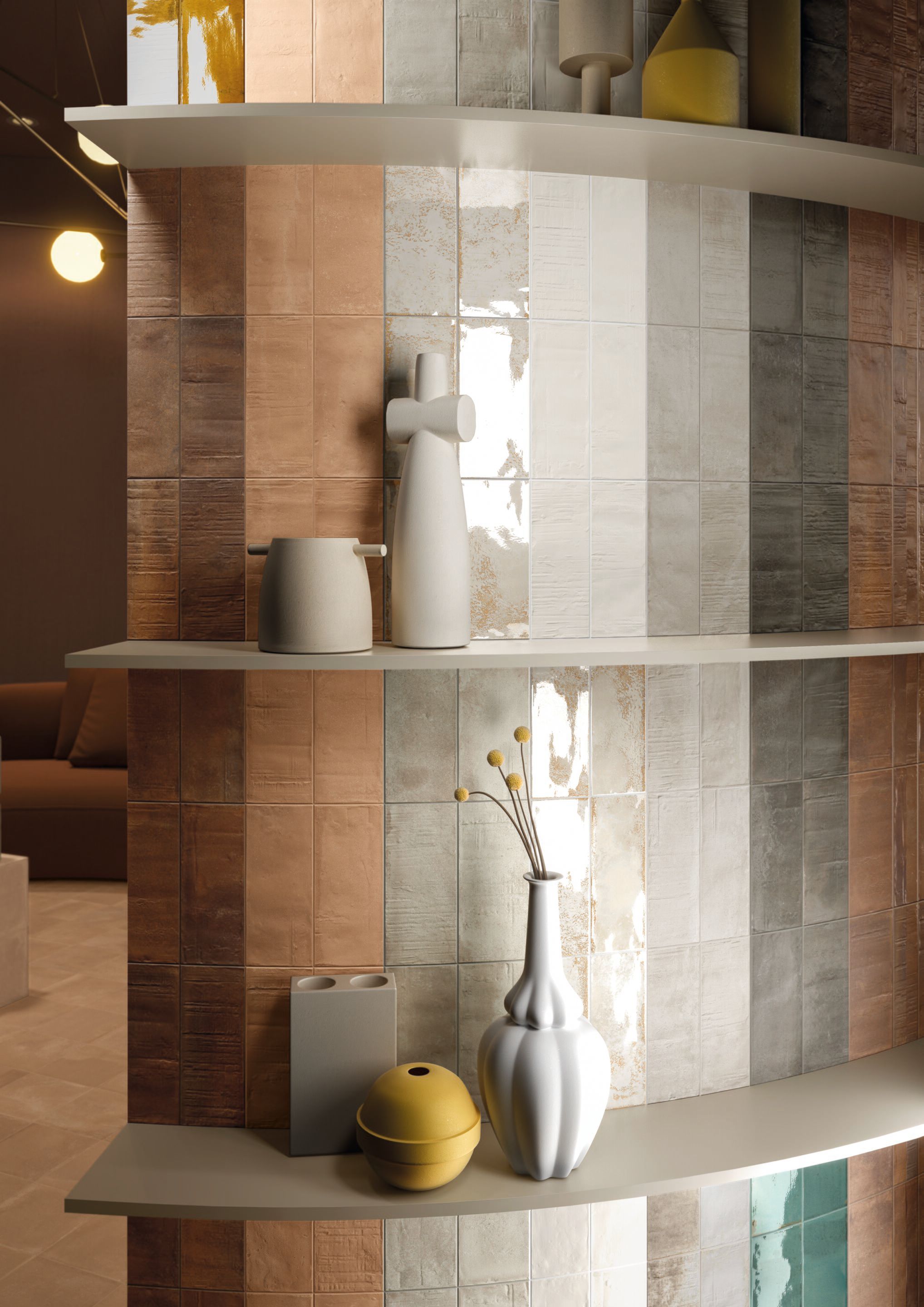 FORME TERRACOTTA Porcelain stoneware wall tiles with terracotta effect ...