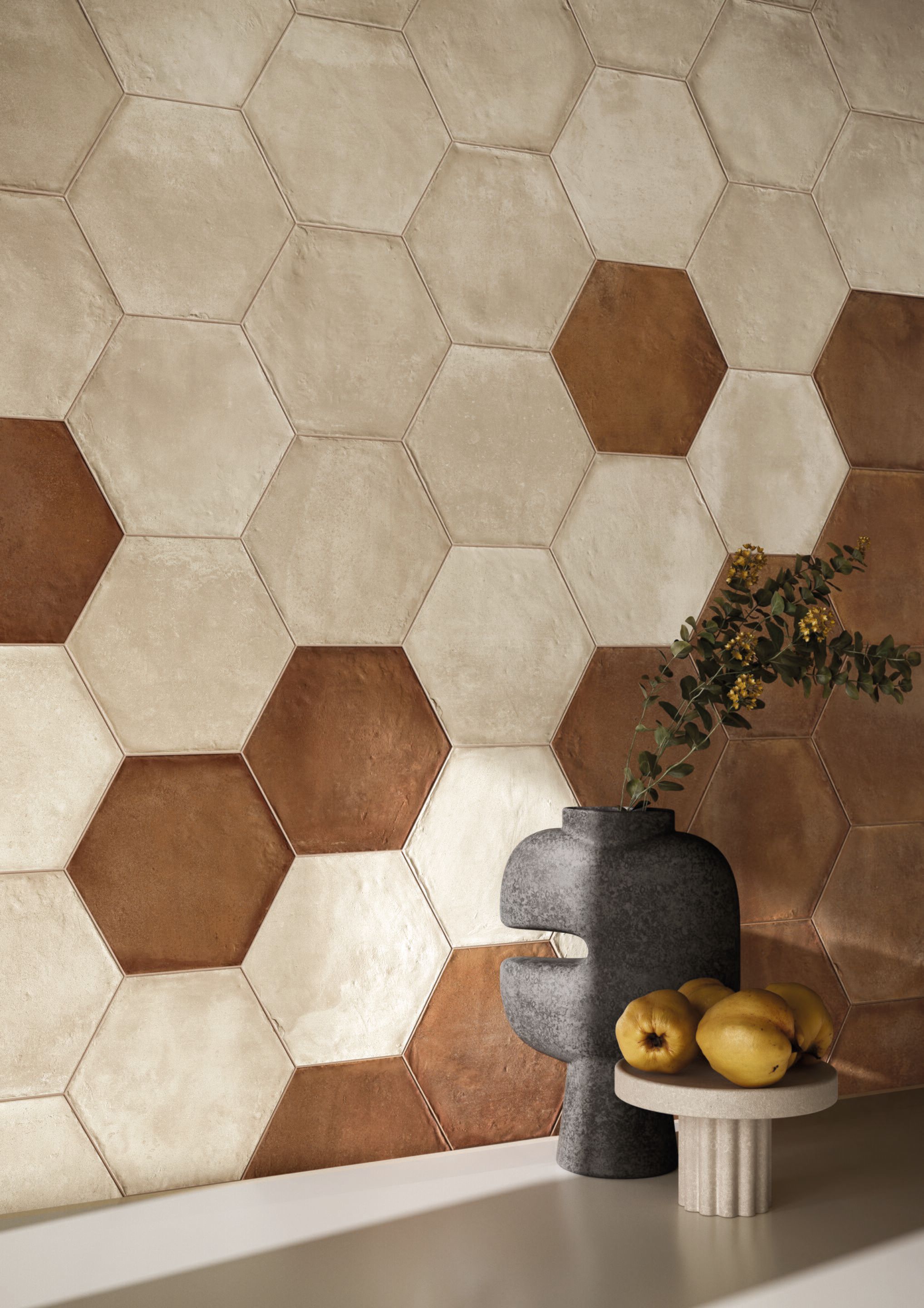 FORME TERRACOTTA Porcelain stoneware wall tiles with terracotta effect ...