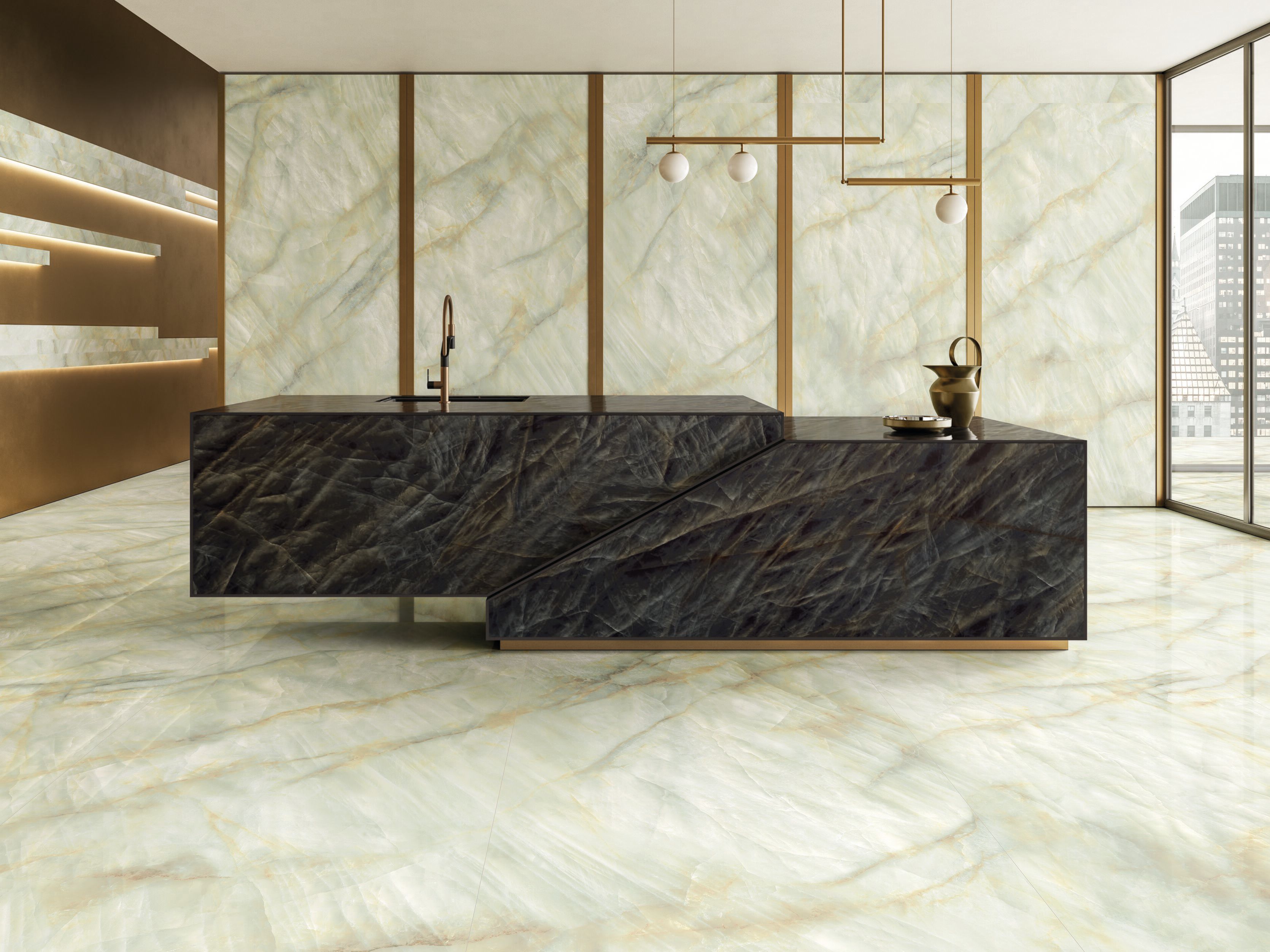 TELE DI MARMO CRYSTAL EXTRA LIGHT GREEN 地板 By EmilCeramica