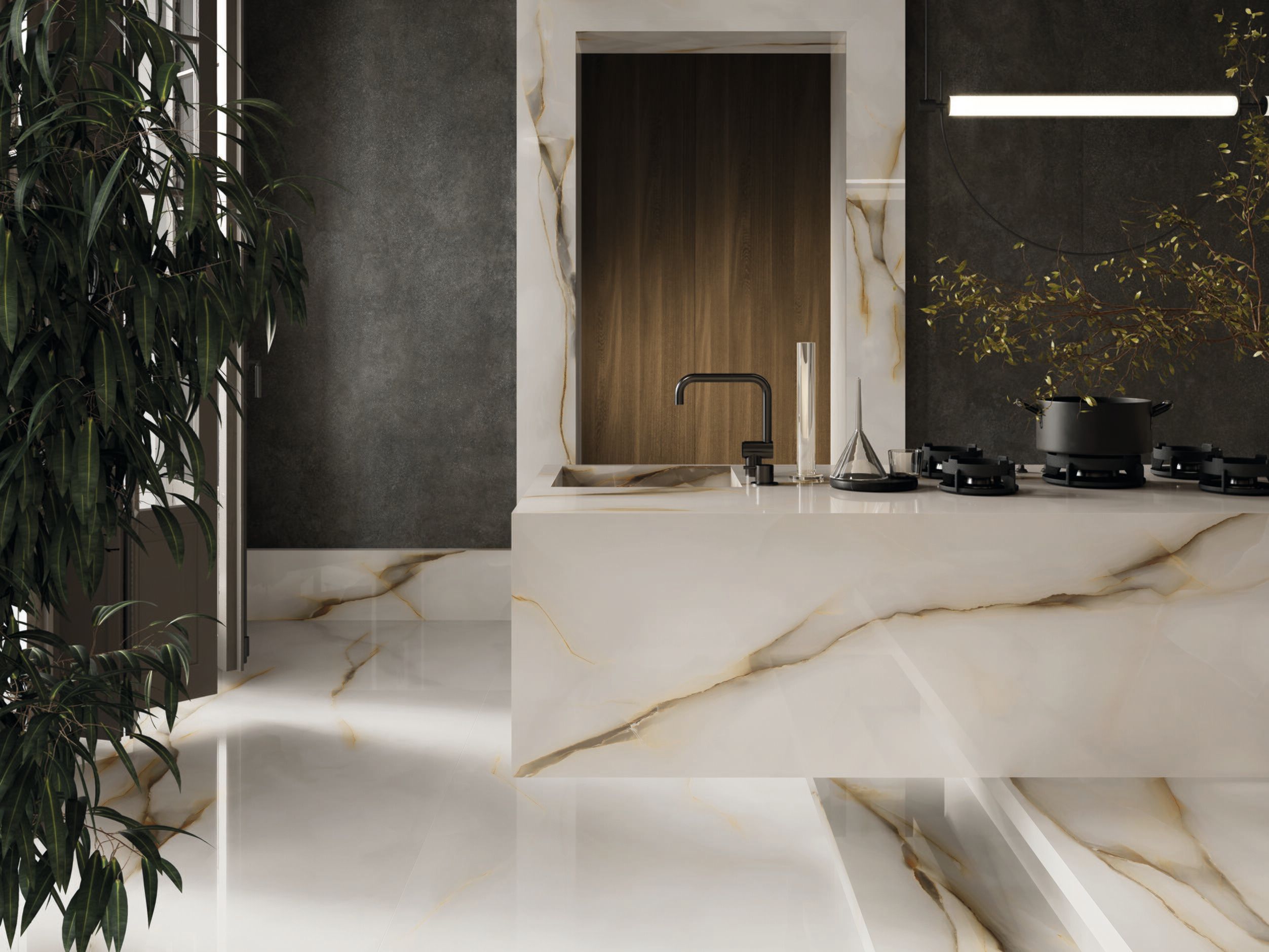 TELE DI MARMO PURE ONYX PERLA Piso By EmilCeramica