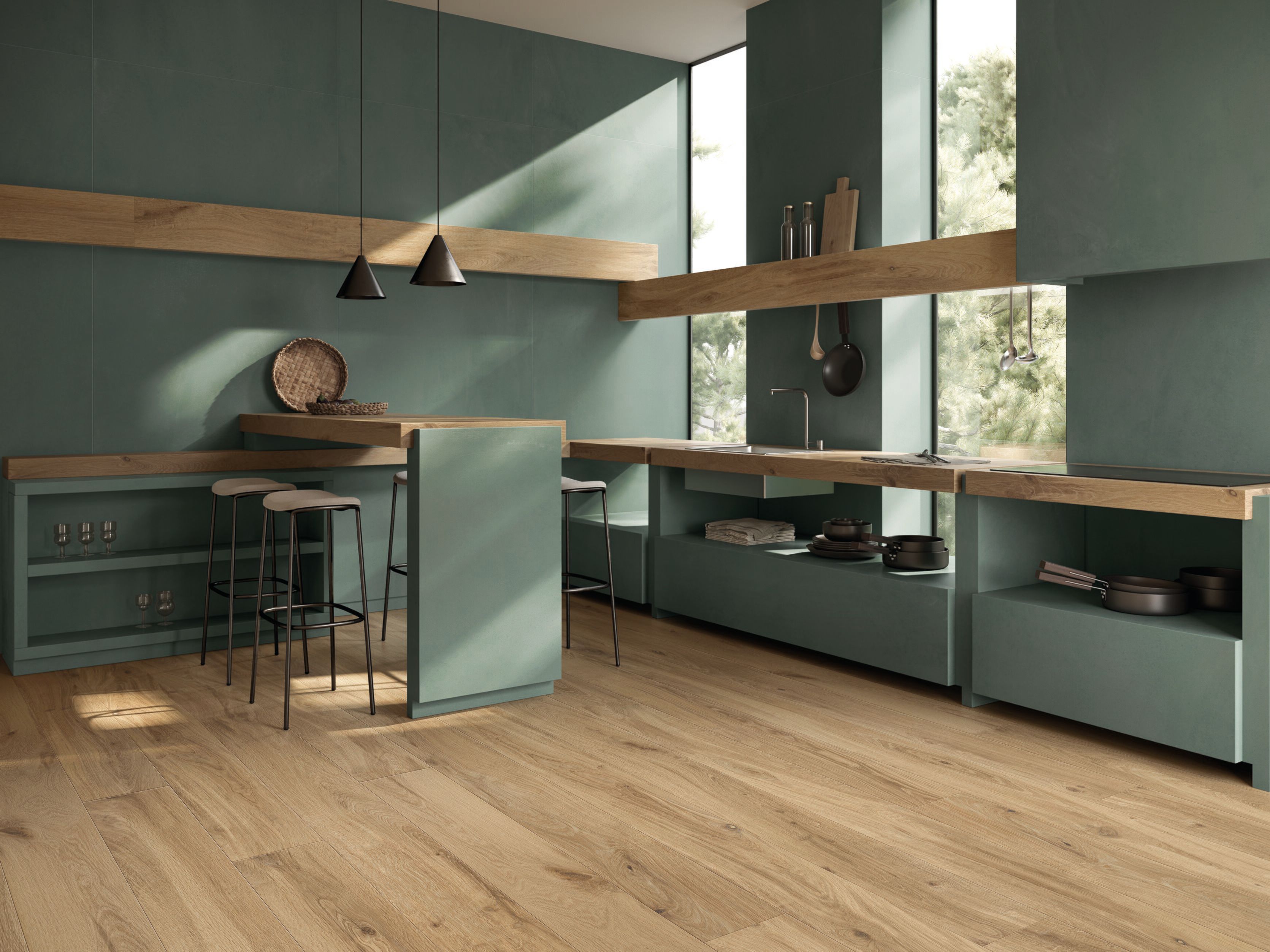 I-WOOD ROVERE DORATO Porcelain stoneware wall/floor tiles with wood ...