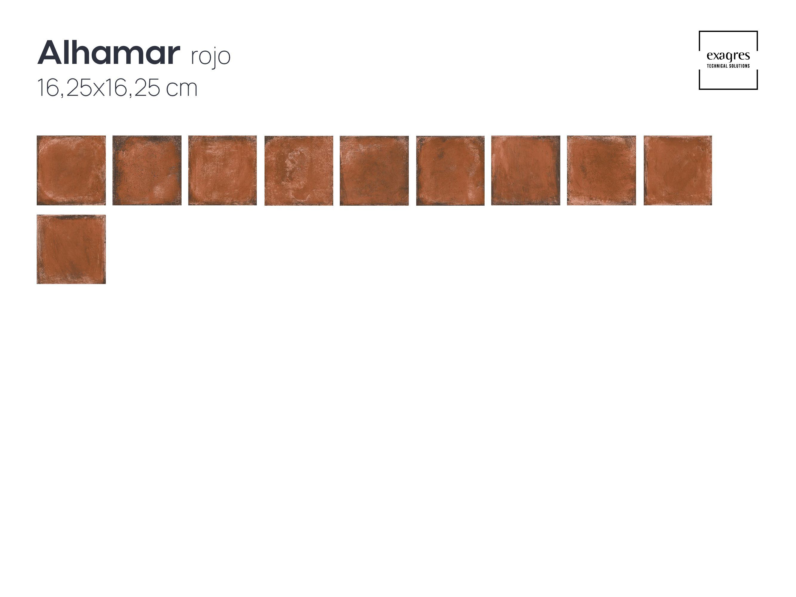 ALHAMAR ROJO Porcelain stoneware flooring with terracotta effect By Exagres