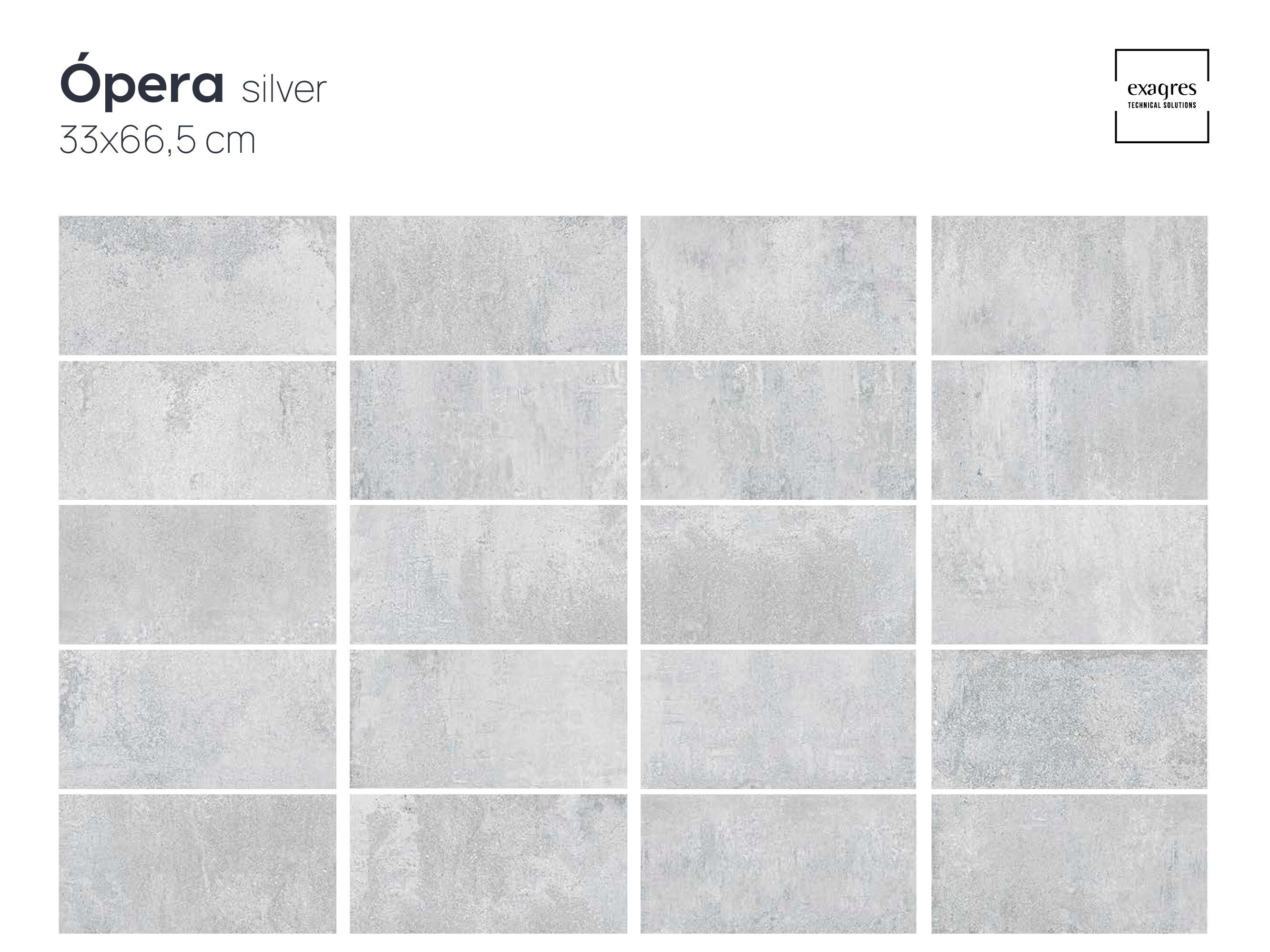 ÓPERA SILVER Porcelain stoneware flooring with concrete effect By Exagres