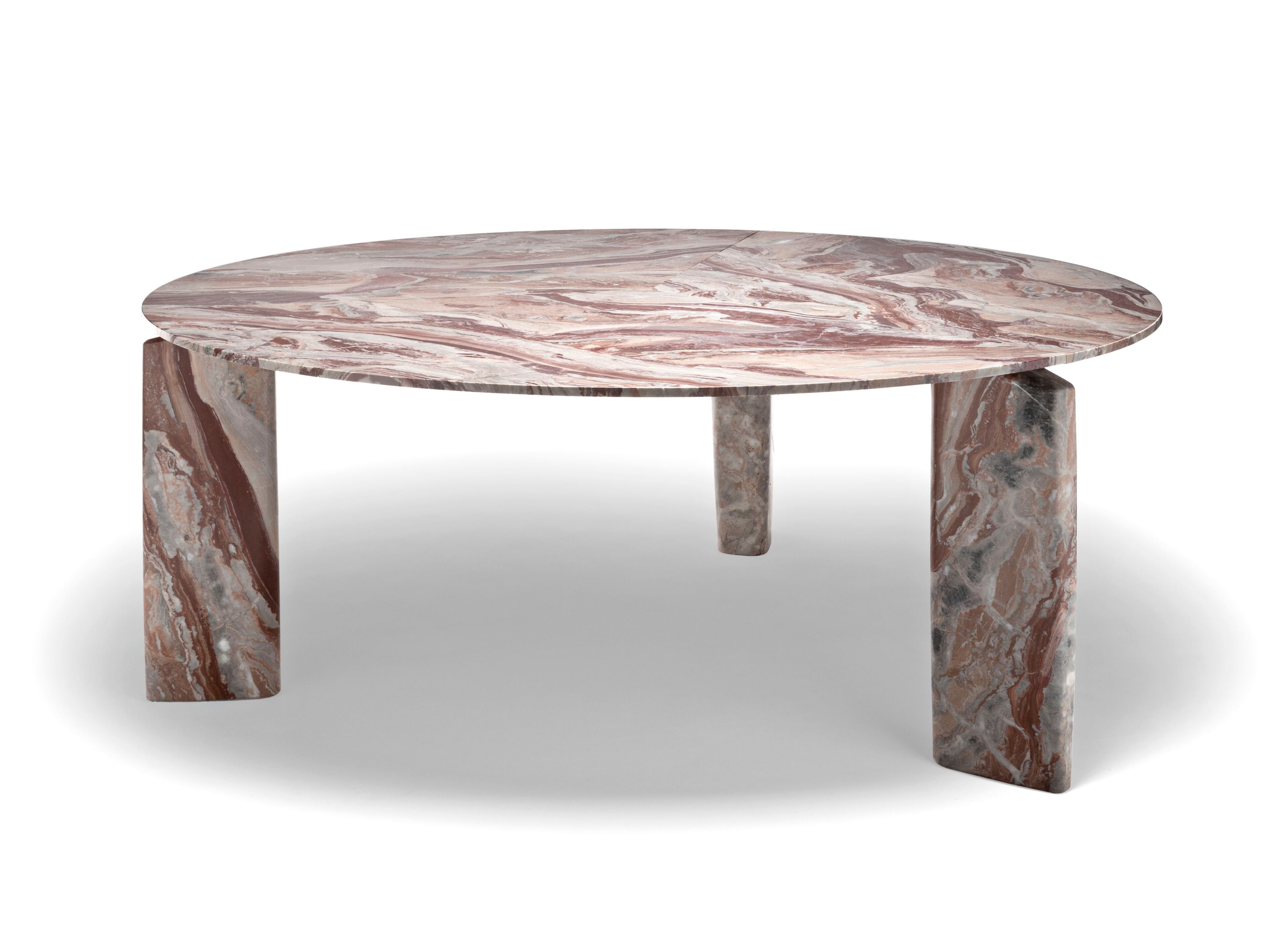 GIOTTO Round Arabescato marble garden table By Exteta