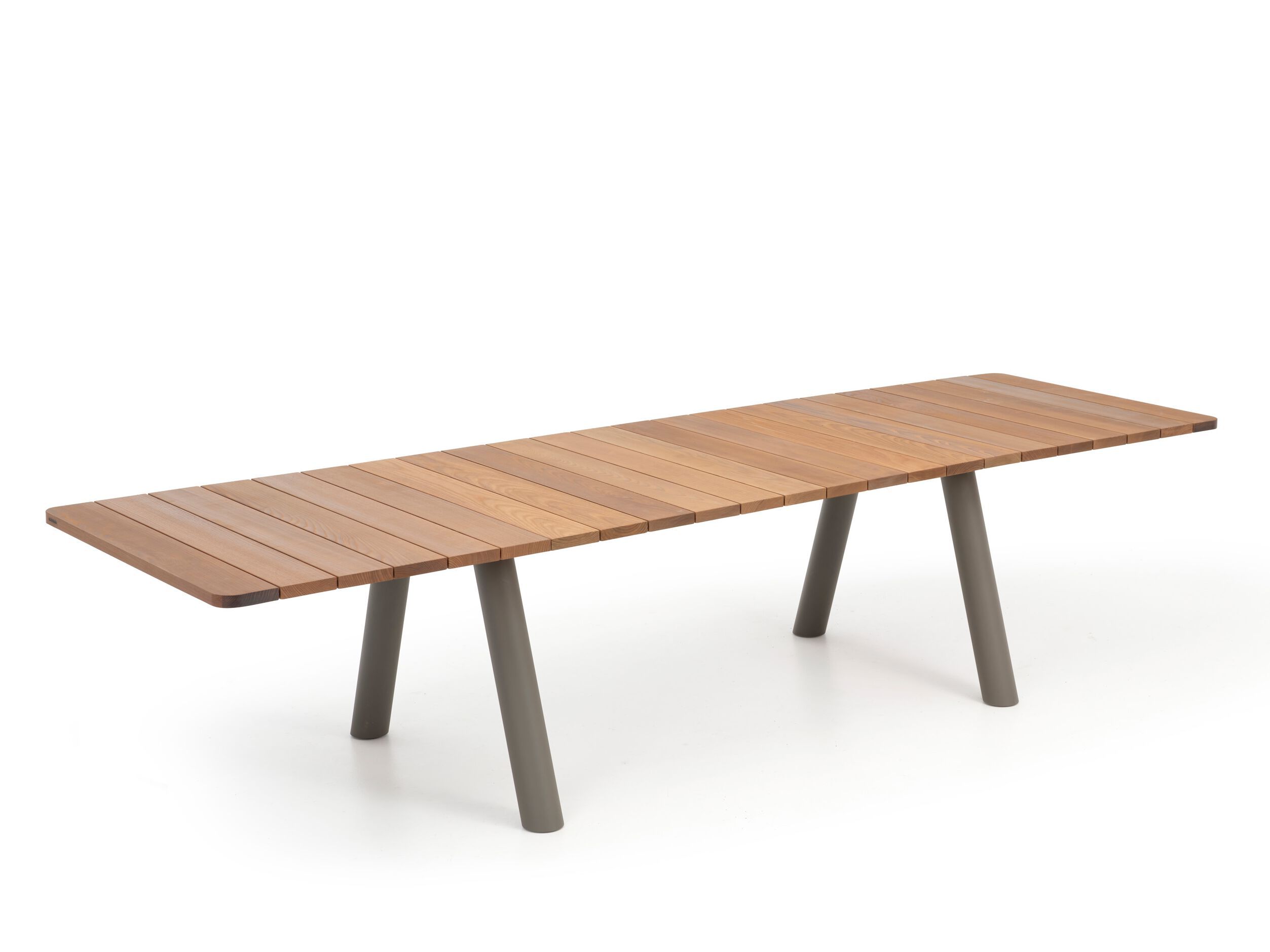 PANIGIRI Rectangular steel and wood garden table By Extremis